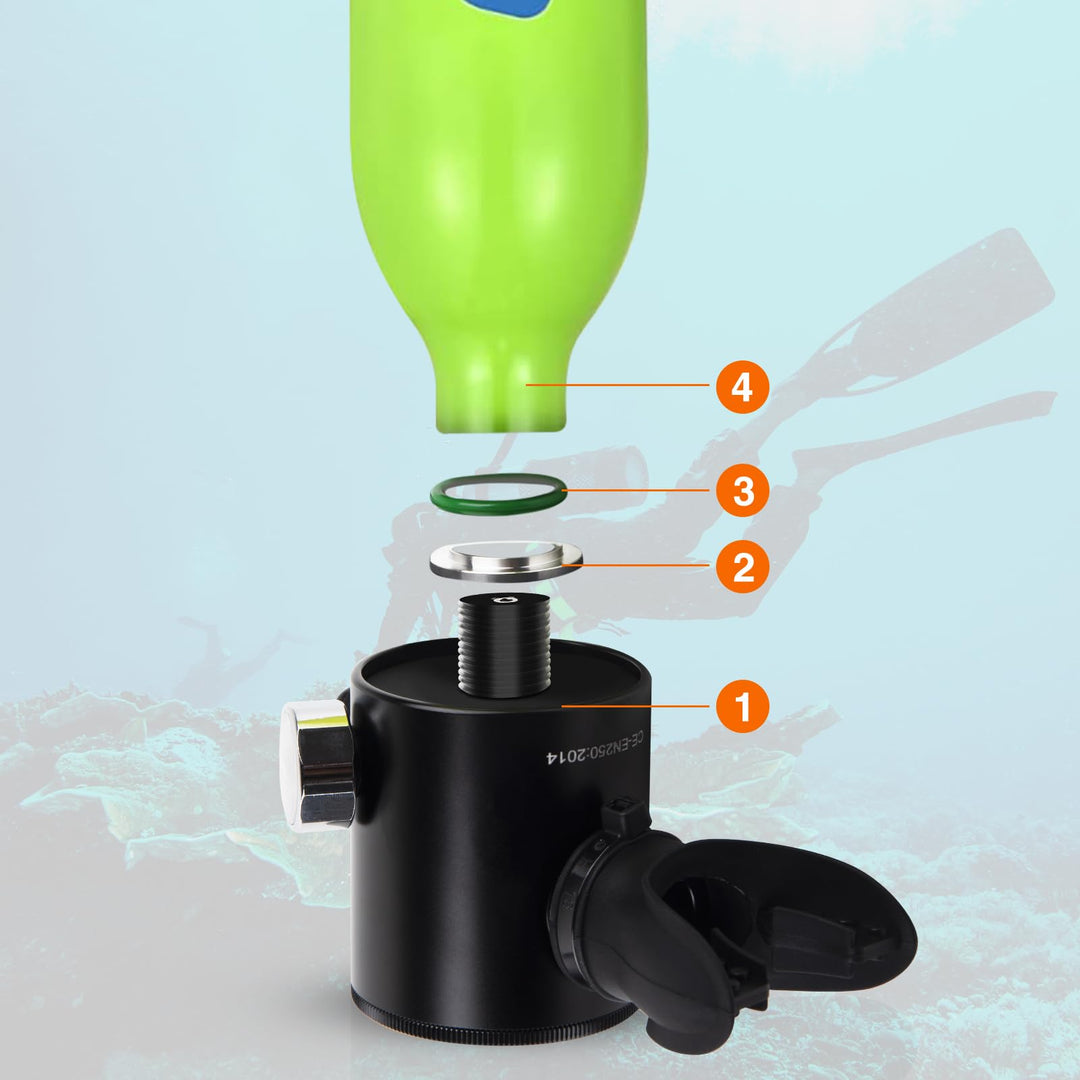 Mini Scuba Tank DouSeiAi & 4500 PSI Pump - 0.53Qt Portable Oxygen Tank ...
